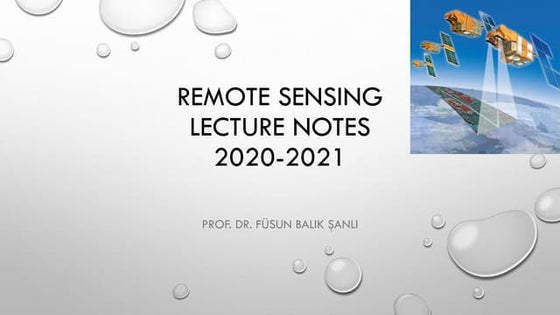 Chapter 1 (Introduction to remote sensing) | PPT
