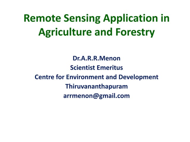 Monitoring Land Use and Land Cover through Remote Sensing and GIS | PPTX