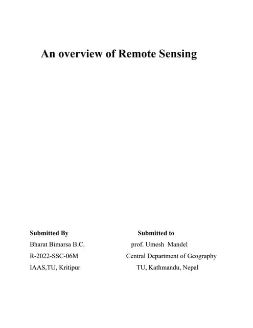 Remote Sensing And Its Applications In Agriculture Ppt 