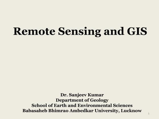 Chapter 1 (Introduction to remote sensing) | PPT