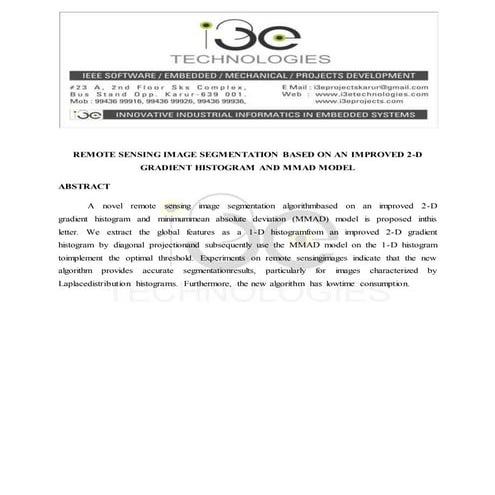 Remote sensing image segmentation based on an improved 2 d gradient histogram and mmad model ...