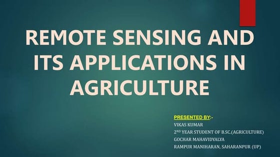 Chapter 1 (Introduction to remote sensing) | PPT