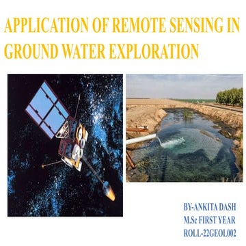 Remote Sensing In Groundwater Pptx