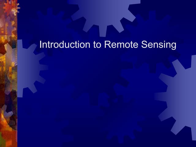 Remote Sensing Introduction Ppt