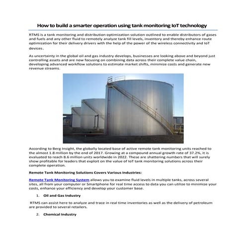 Remote tank monitoring | PDF