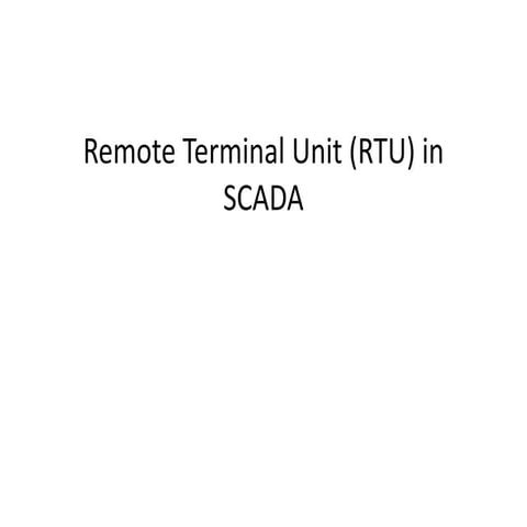 Remote Terminal Unit Rtu In Scadapptx