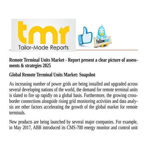 Remote Terminal Units Market - Report present a clear picture of ...