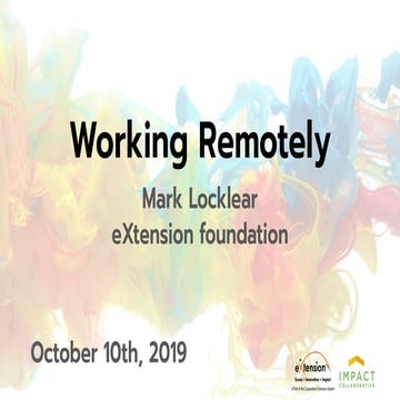 Remote work by Mark Locklear | PDF