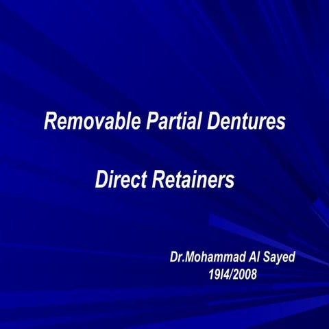 Direct & indirect retainers in rpd | PPTX