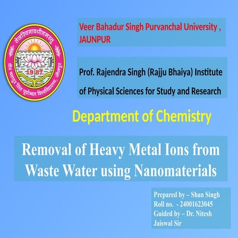 removal of heavy Metals from wastewater using nano particles by SHAN ...