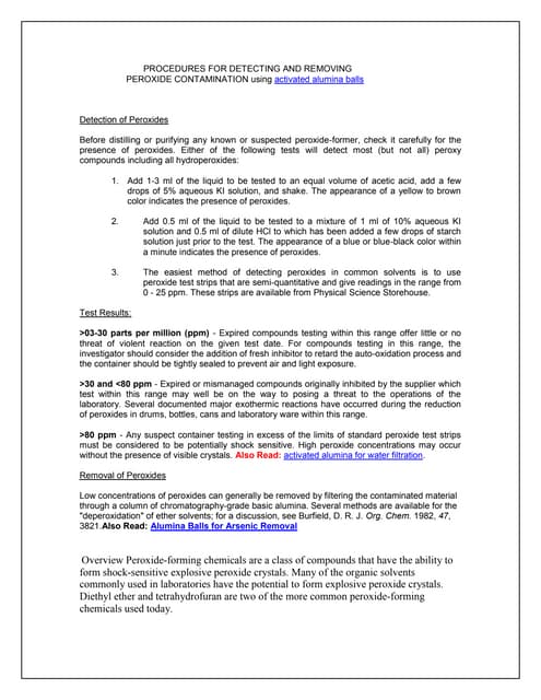 5 Steps to Managing Peroxide-Forming Chemical | PDF
