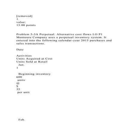 [removed]1.value15.00 pointsProblem 5-3A Perpetual Alt.docx | Business ...