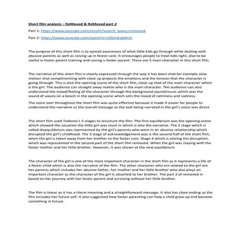 Short film analysis | PDF