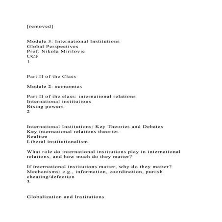 Economics and International Relations | DOCX