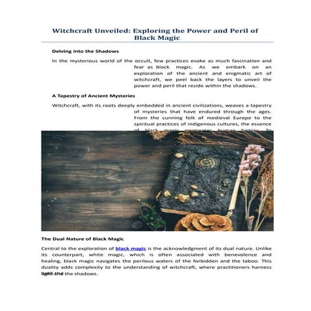 Witchcraft Unveiled: Exploring the Power and Peril of Black Magic | PPT