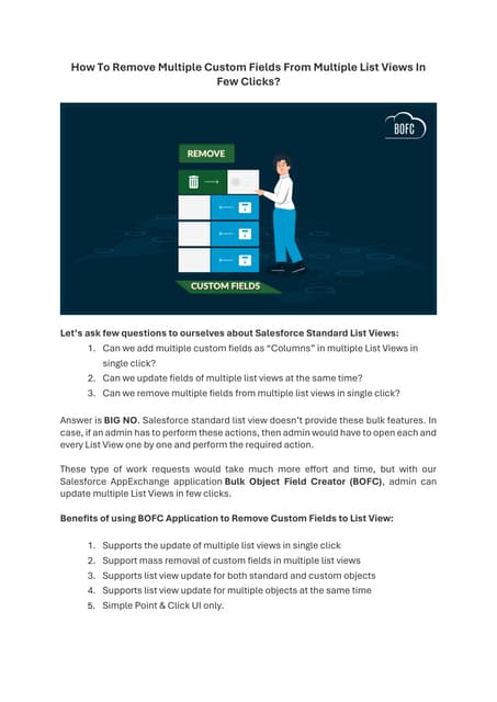 Perform Multiple List View Operations with BOFC | PPT