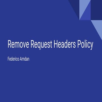 Remove response headers policy | PDF