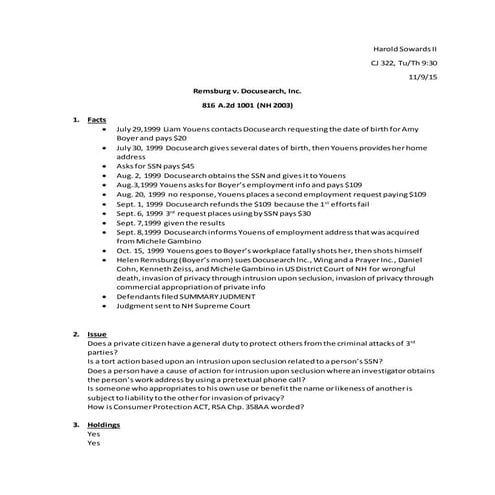 Remsburg v. docusearch inc | PDF