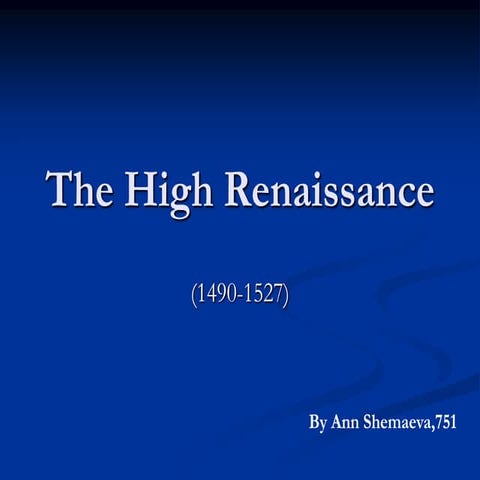 The High Renaissance | PPT