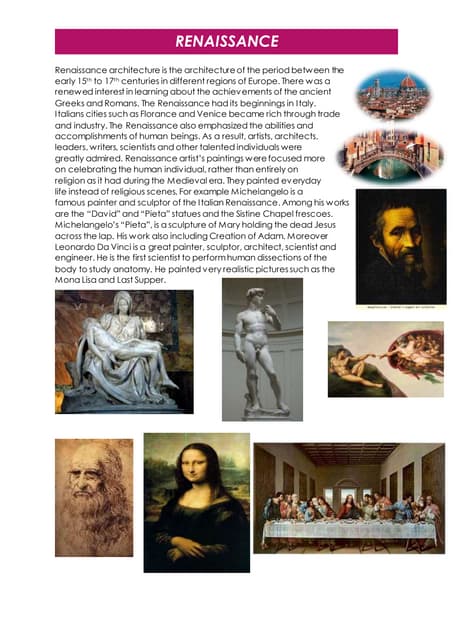 MAPEH 9 ARTS OF RENAISSANCE AND BAROQUE PERIOD | PPTX