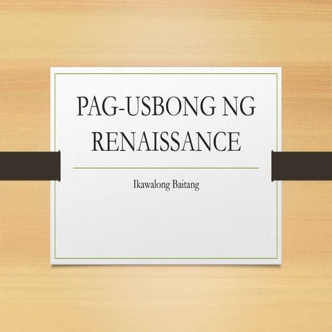 Power point presentation about RENAISSANCE | PPT