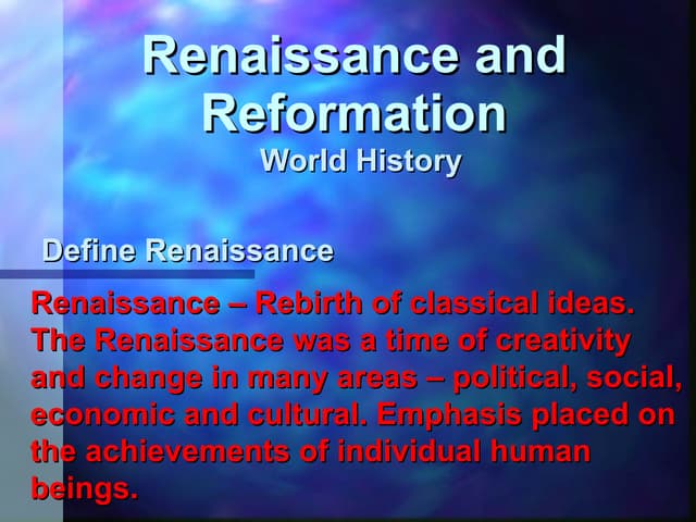 The Renaissance Education | PPTX