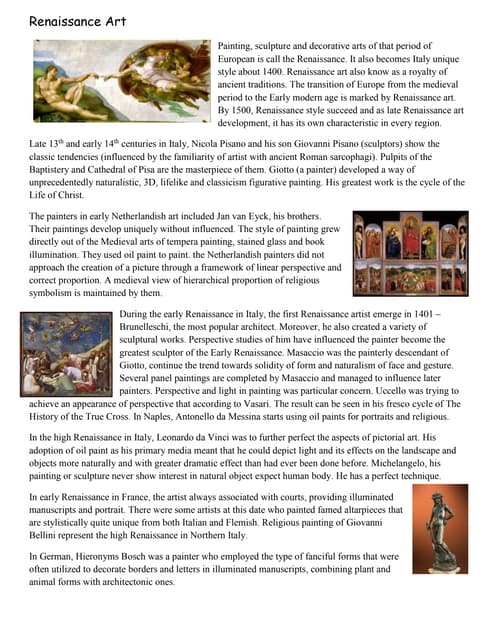 Renaissance Art Movement | PPT