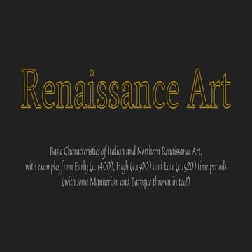 Renaissance Art- Intro to Art History for High School | PPTX