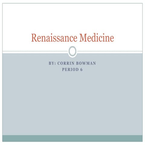 Renaissance Medicine | PPTX