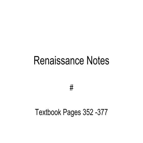 Renaissance Notes | PPTX