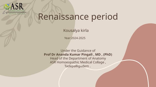 The Advance of science and technology during renaissance | PPTX