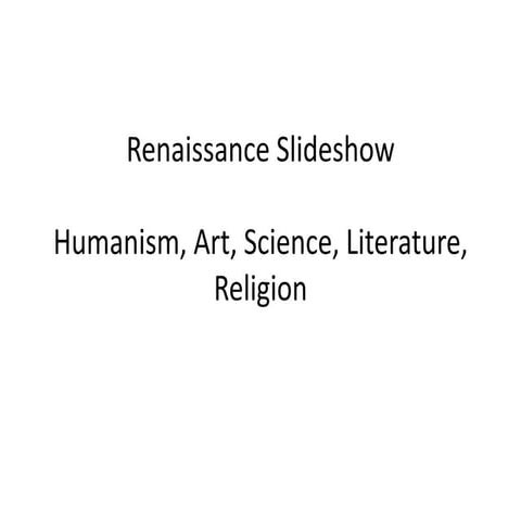 Renaissance slideshow 1 | PPT