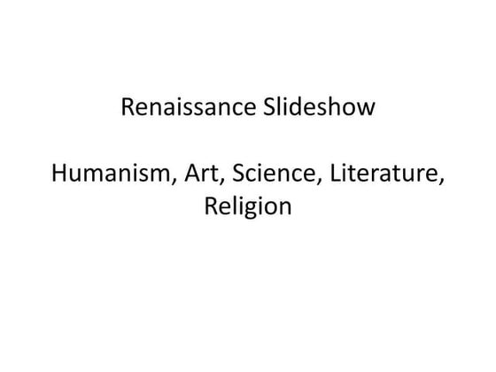 Renaissance Art Slide Show | PPT