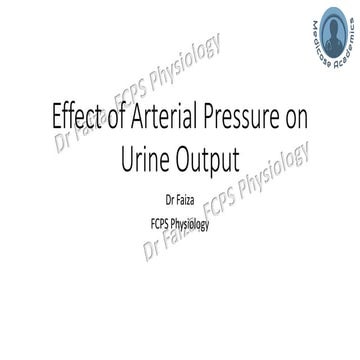 Effect of arterial pressure on urine output | PDF