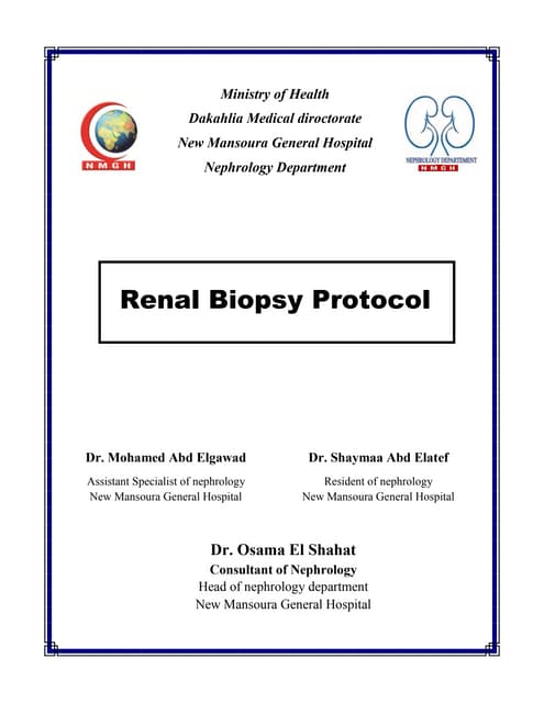 Renal biopsy protocol 1 | PDF