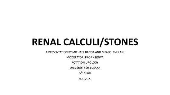 Pathophysiology of Kidney stones | PDF