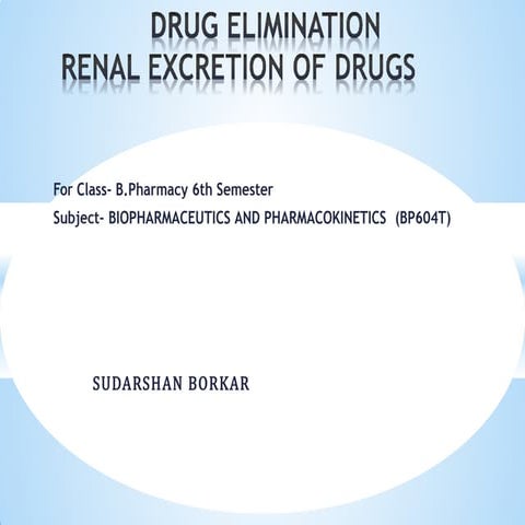 Excretion of drug | PDF