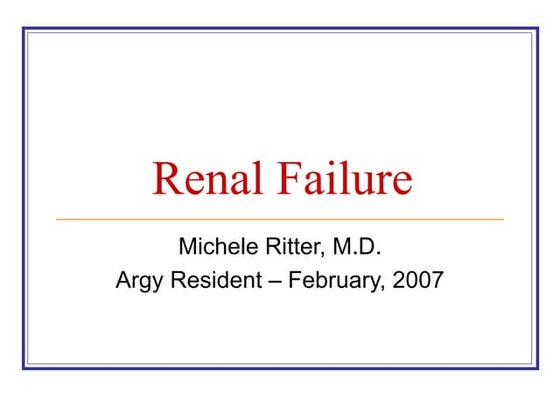 The Pathophysiology Of Acute Renal Failure | PPT