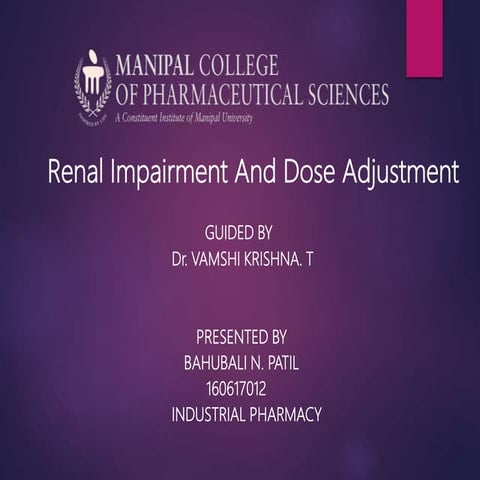 Renal impariment | PPTX