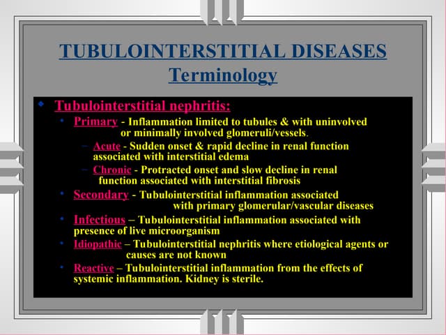 TUBULAR & TUBULOINTERSTITIAL DISEASES | PPTX