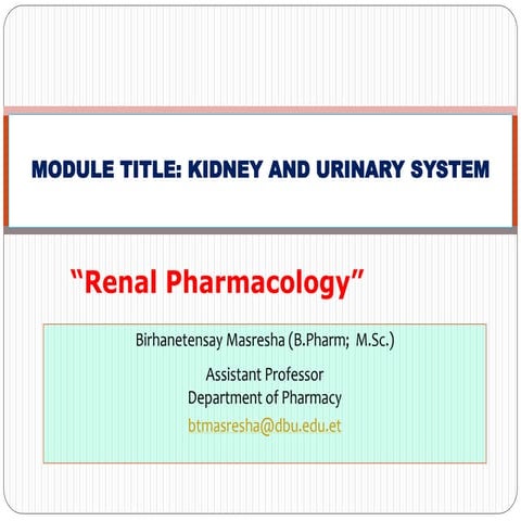 Renal Pharmacology-Medicine by @DBU AWSC | PPT