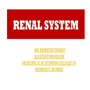 RENAL_SYSTEM[1].pptx Pathophysiology Subject B. Pharmacy First Year Sem ...