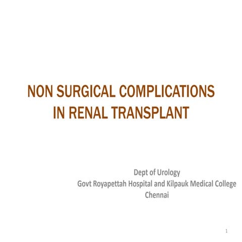 Renal transplant complication- nonsurgical | PPT