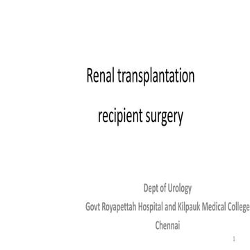 Renal transplant recipient- surgery | PDF