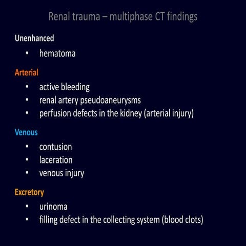 Renal trauma - multiphase CT findings | PPT