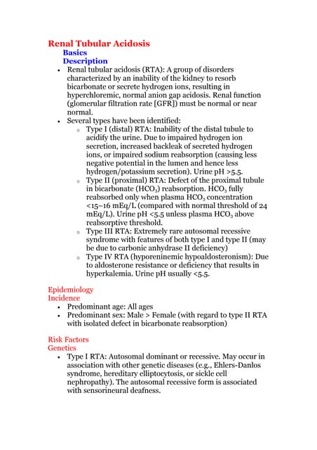 renal tubular acidosis (RTA) | PPTX | Lung and Respiratory Health ...
