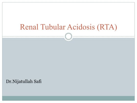 Proximal RTA ( Type 2 RTA ) - Important points.pdf | Blood Disorders | Diseases and Conditions