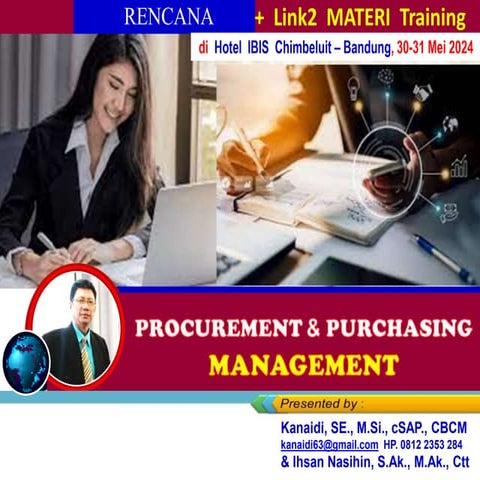 RENCANA (di Hotel IBIS Bdg, 30-31 Mei'24) + Link2 MATERI Training ...