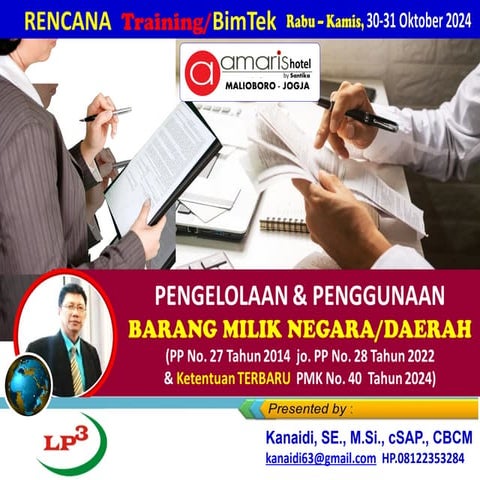 RENCANA + Link2 MATERI Pelatihan/BimTek _"Pengelolaan & Penggunaan BARANG MILIK NEGARA/DAERAH ...