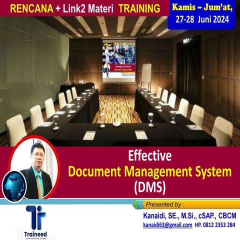 RENCANA & Link-link MATERI Training _"Effective Document Control Management System (DMS)". | PPTX